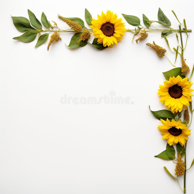 Sunflower Border To Make a Difference in the World Stock Illustration ...