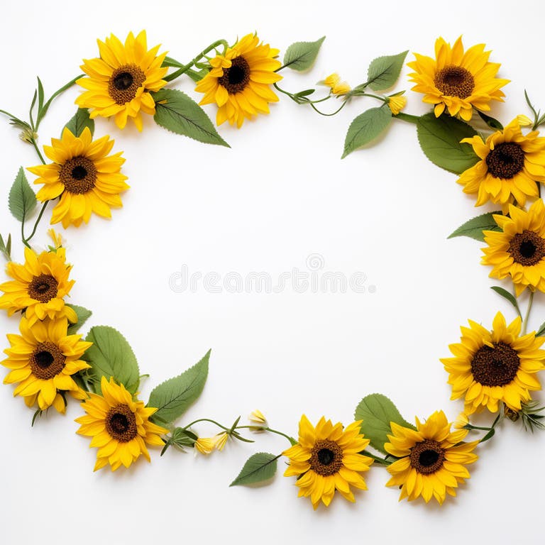 Sunflower Border To Make a Difference in the World Stock Illustration ...