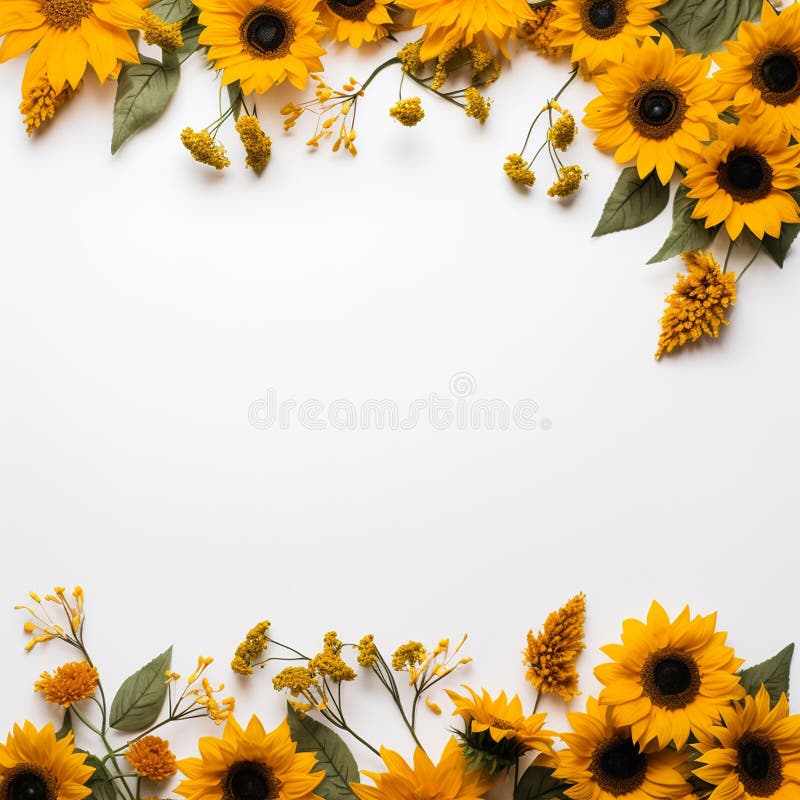 Sunflower Border To Make a Statement about Your Values Stock ...