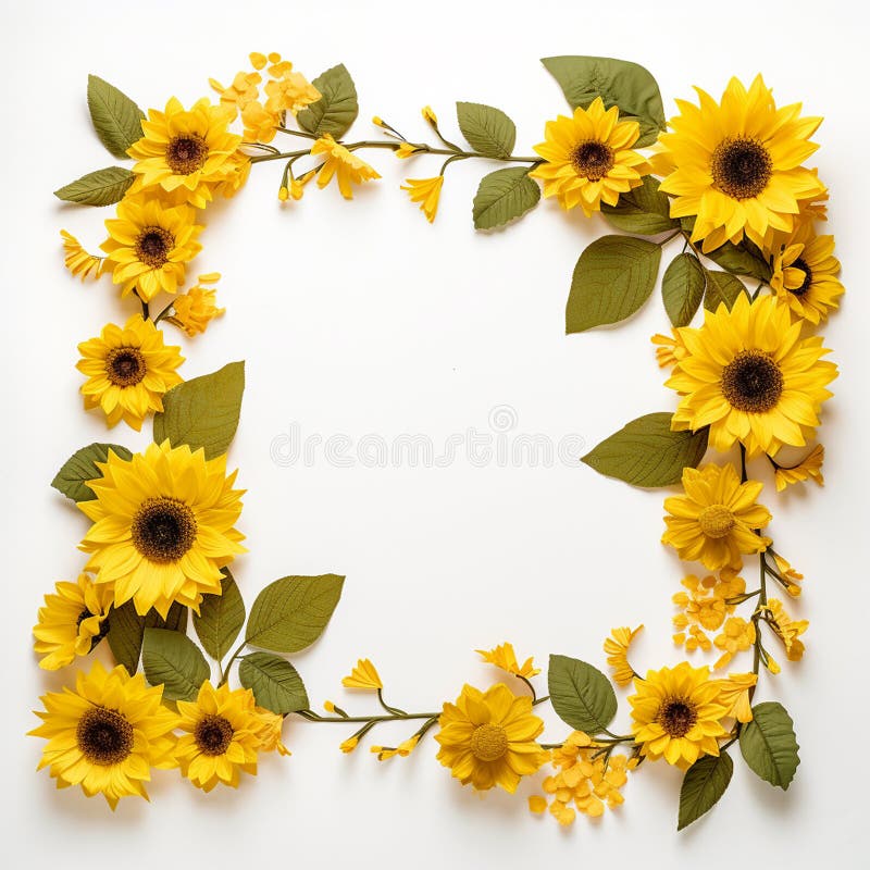 Sunflower Border To Make a Statement about Your Values Stock ...