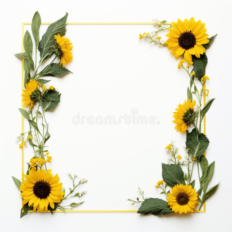 Sunflower Border To Make a Statement about Your Values Stock ...