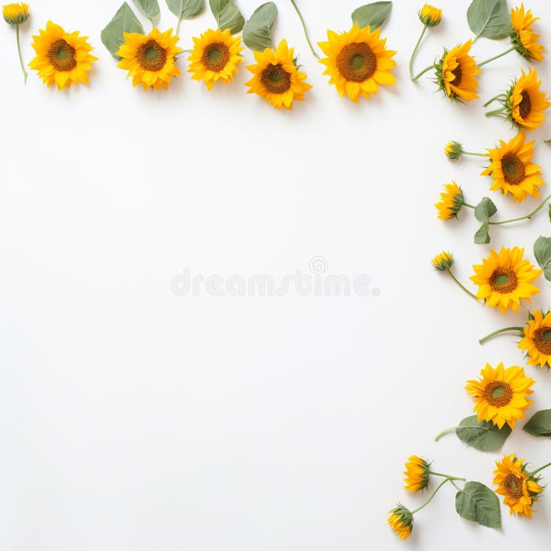 Sunflower Border To Make a Statement about Your Values Stock ...