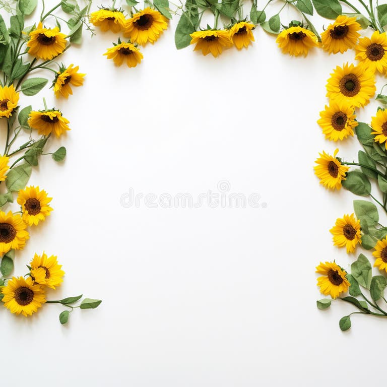 Sunflower Border To Make a Statement about Your Values Stock ...
