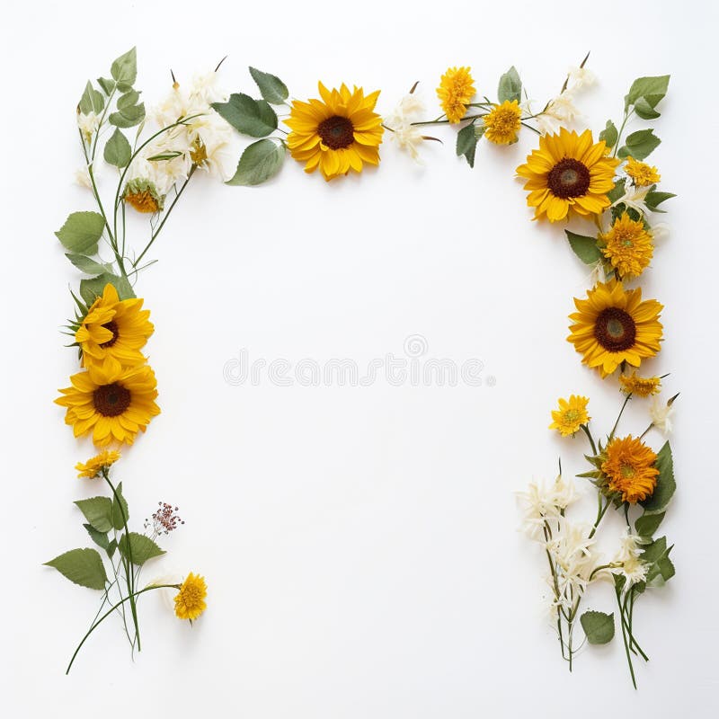 Sunflower Border To Make Your Design Stand Out from the Crowd Stock ...