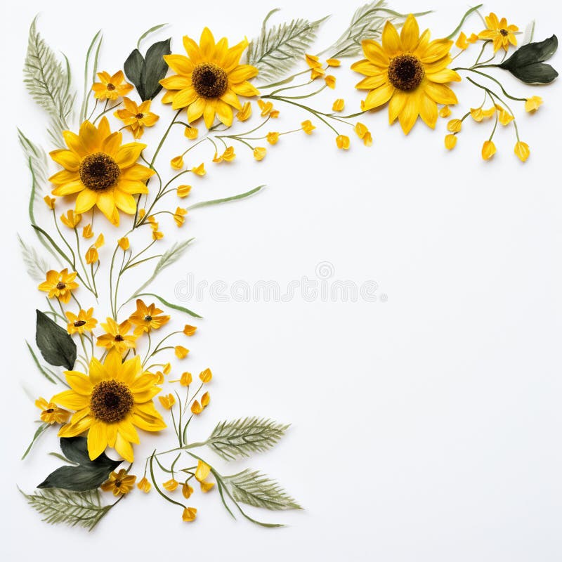 Sunflower Border To Make Your Design Stand Out from the Crowd Stock ...