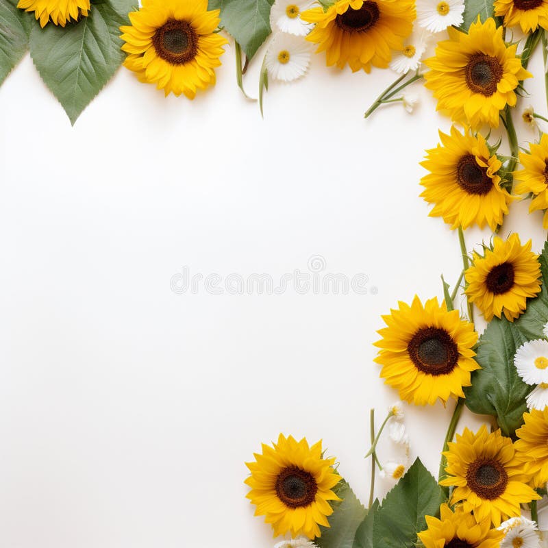 Sunflower Border To Make Your Life More Meaningful Stock Illustration ...