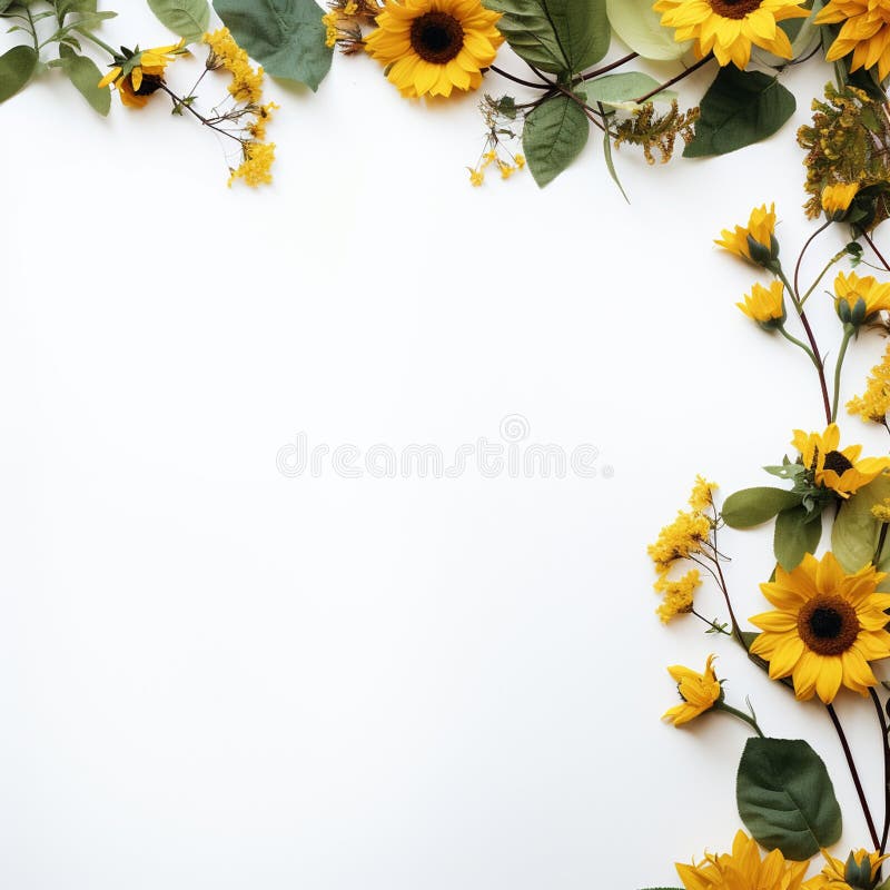 Sunflower Border To Make Your Mark on the World Stock Illustration ...