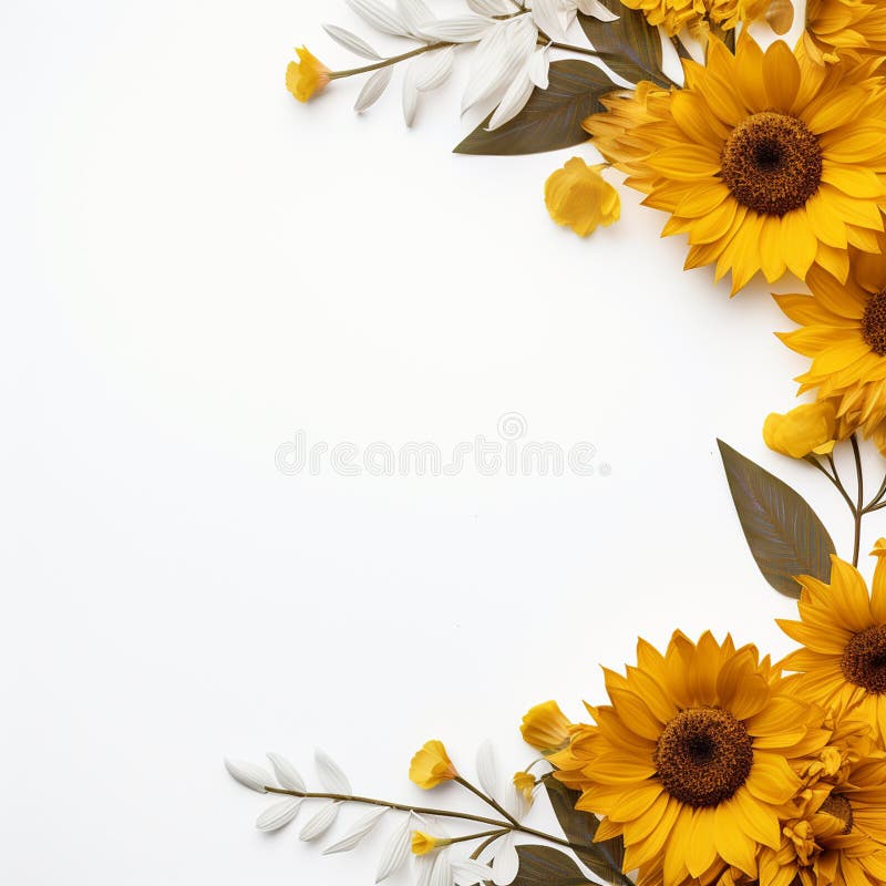 Sunflower Border To Make Your Mark on the World Stock Illustration ...
