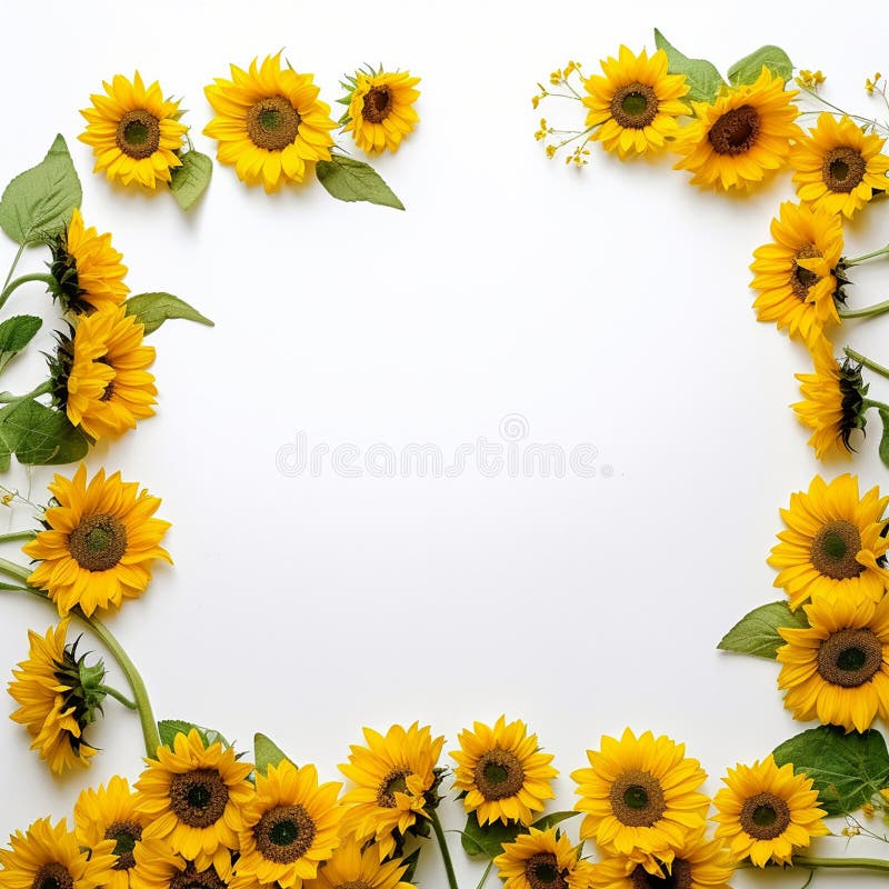 Sunflower Border for a Unique and One-of-a-kind Design Stock Photo ...