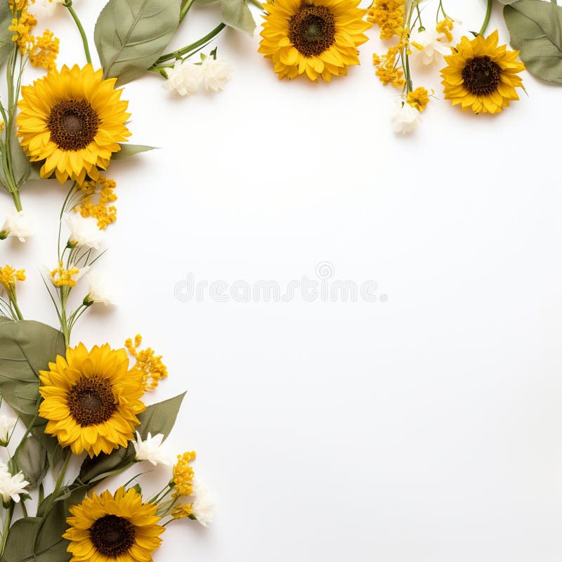 Sunflower Border for a Classic and Timeless Look Stock Illustration ...