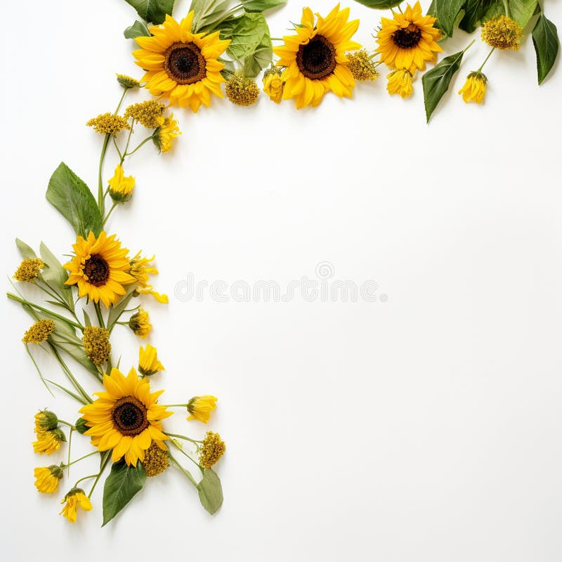 Sunflower Border for a Way To Make Your Mark on the World Stock ...
