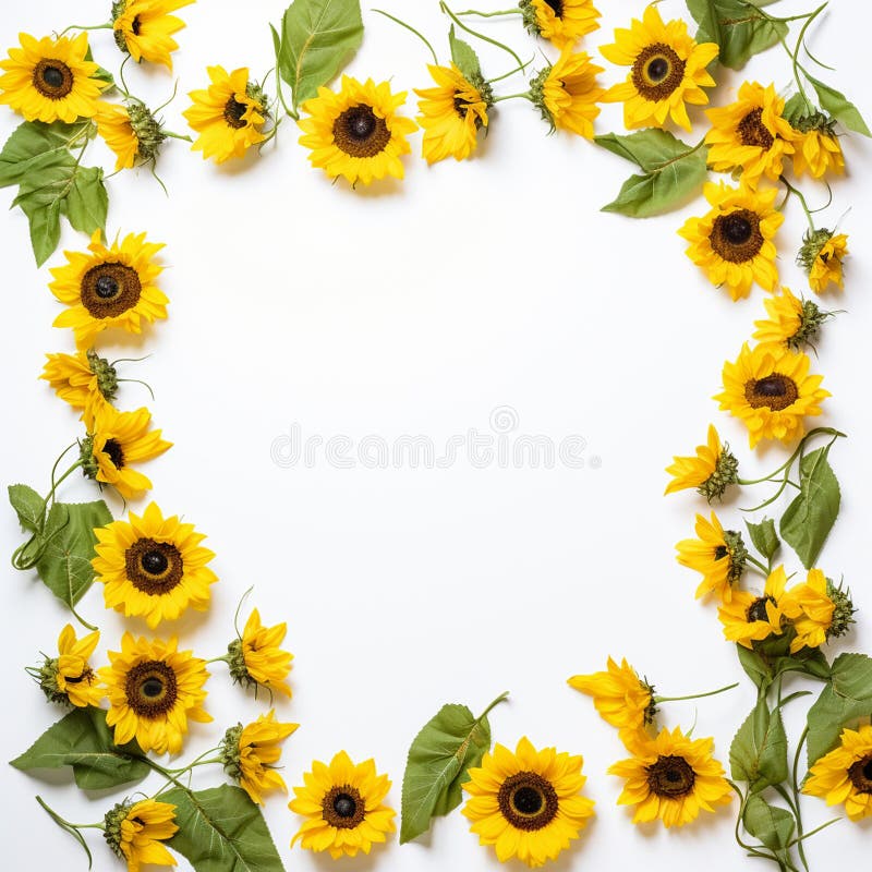 Sunflower Border for a Way To Make Your Mark on the World Stock ...