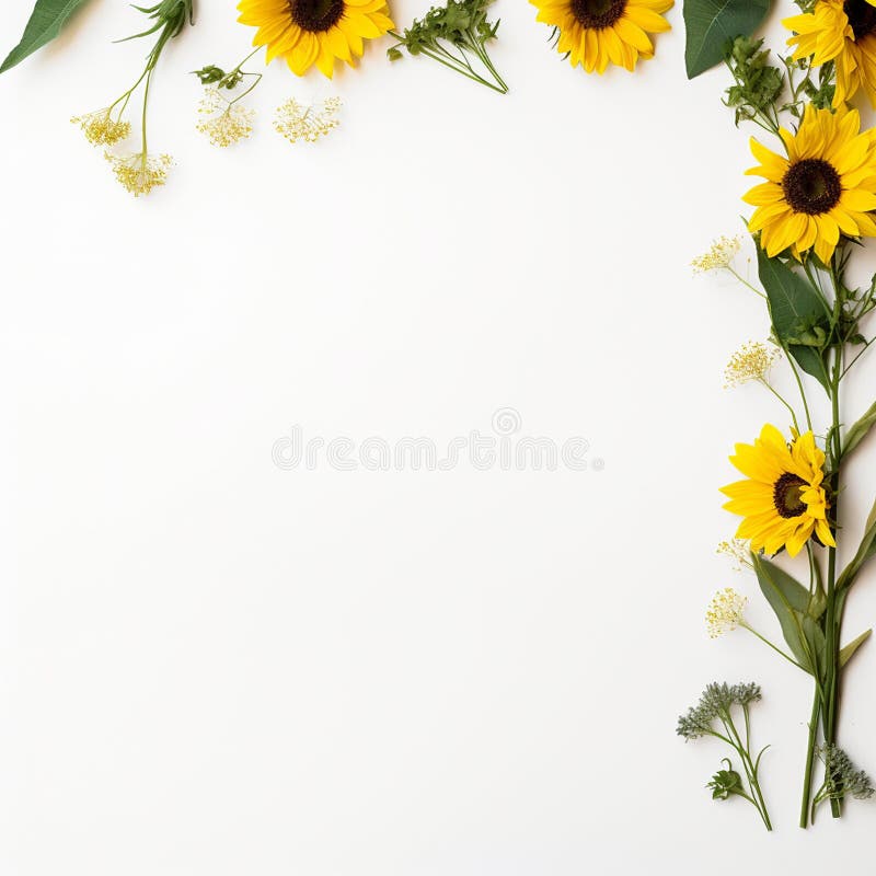 Sunflower Border for a World of Hope and Possibilities Stock ...