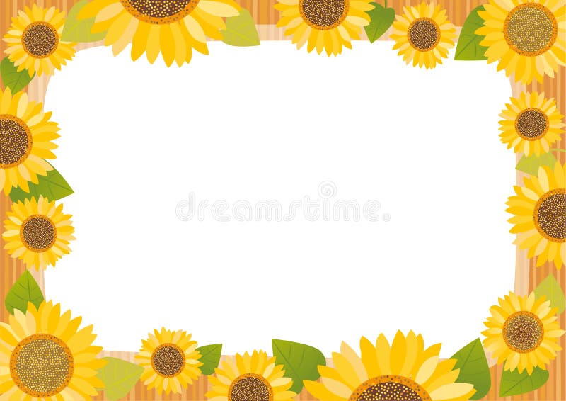 Sunflower frame stock vector. Illustration of green, frame - 23494481