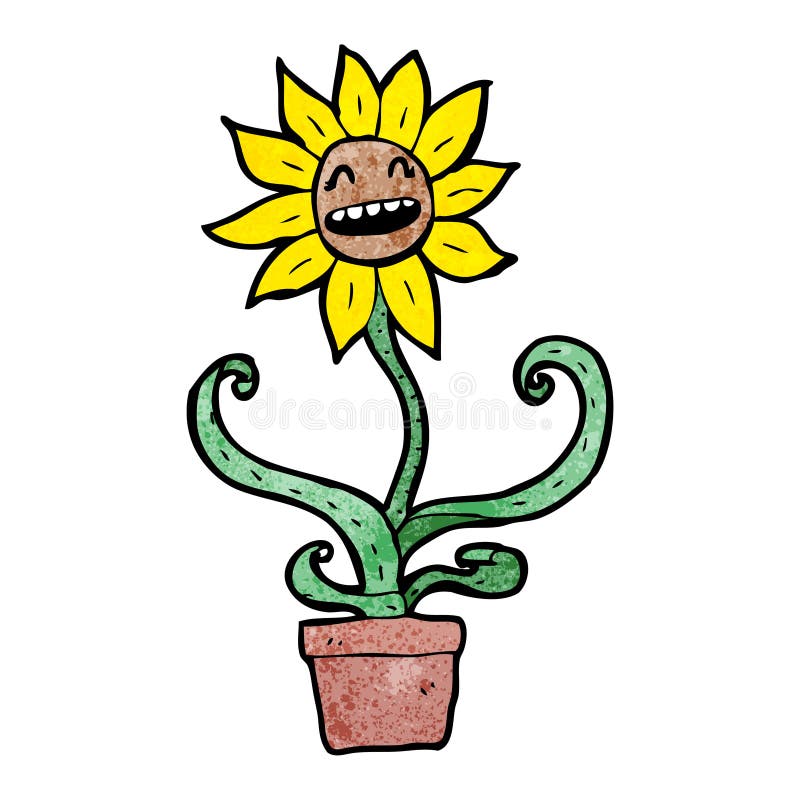 Sunflower Cartoon Character Stock Vector - Illustration of happy, drawn ...