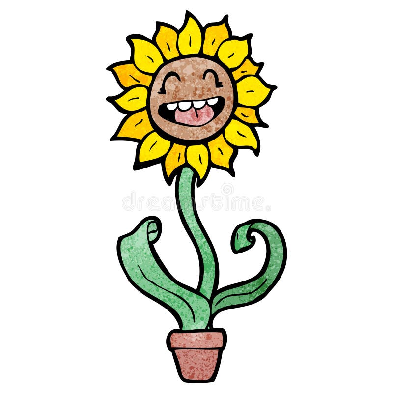 Sunflower Cartoon Character Stock Vector - Illustration of happy, drawn ...