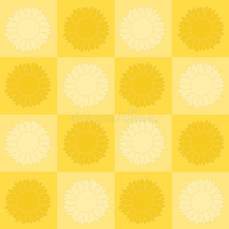 Sunflower checkerboard stock vector. Illustration of summer - 6635911