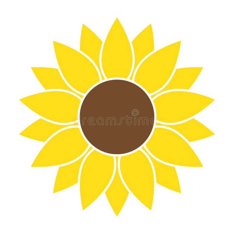 Sunflower in flat style. stock vector. Illustration of flat - 275933083