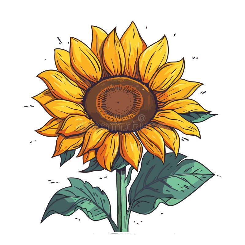Sunflower Flower. Sunflower Flower Image Isolated Stock Vector ...