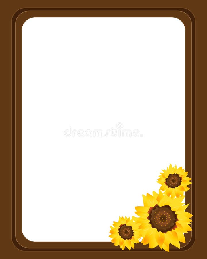Sunflowers frame borders stock vector. Illustration of freshness - 21773978