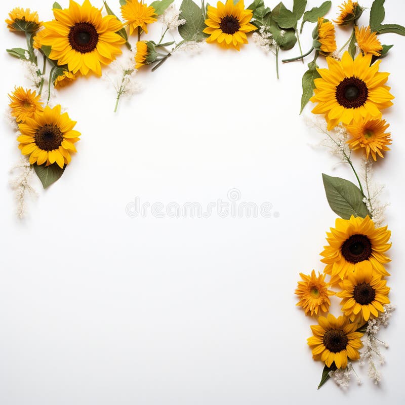 Sunflower Frame with Copy Area Open Creativity Stock Illustration ...