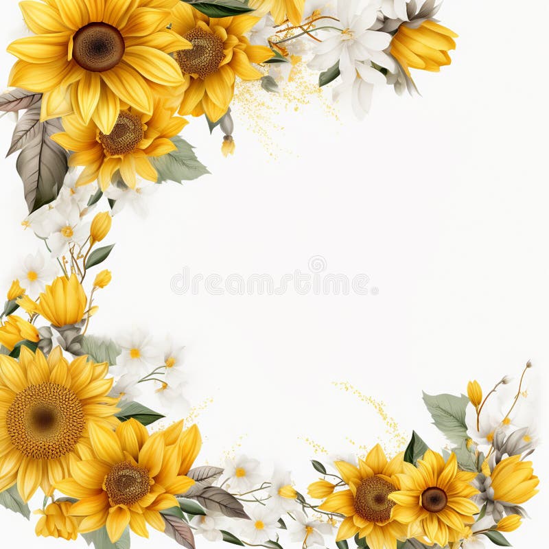 Sunflower Frame with Copy Area Open Possibilities Stock Illustration ...