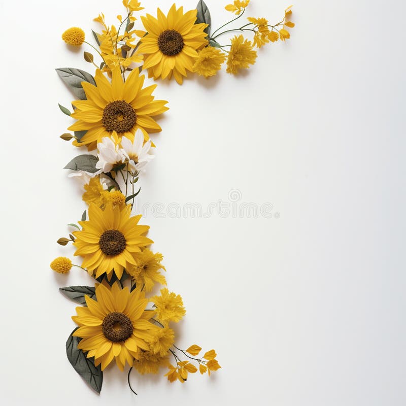 Sunflower Frame with Copy Area Open Possibilities Stock Illustration ...