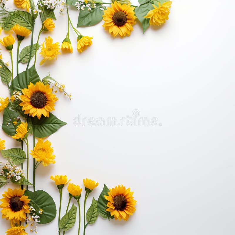 Sunflower Frame with Copy Area Open Possibilities Stock Illustration ...