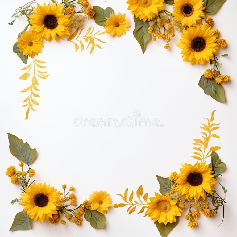 Sunflower Frame Magic Pristine Copy Space Stock Illustrations – 18 ...