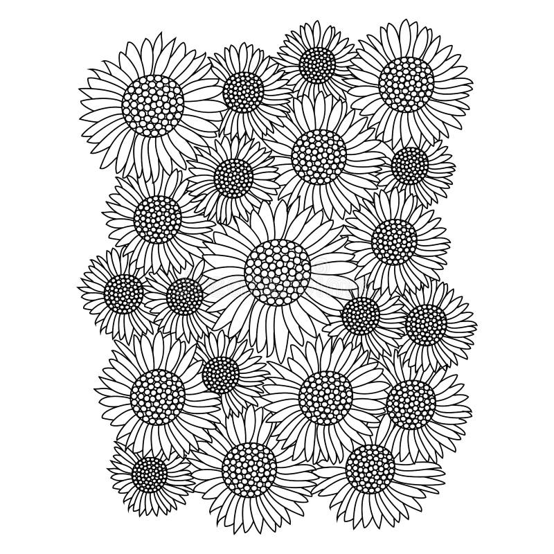 Kids Sunflower Coloring Page Pencil Drawing of Vector Design with ... Kids Sunflower Coloring Page Pencil Drawing of Vector Design with ...