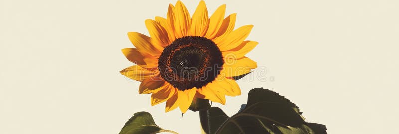 Bright Sunflower Head Partially Shadow Against Light Background ...