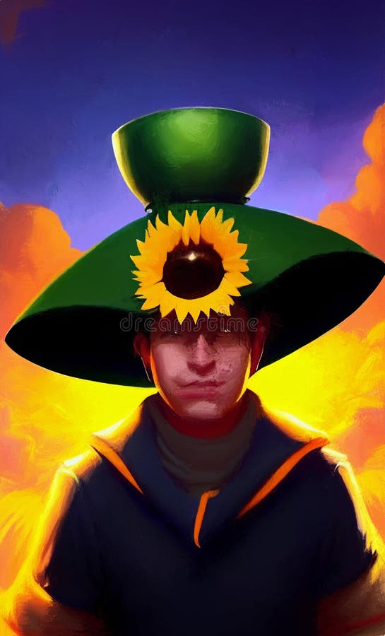 Sunflower Head - Psychedelic Digital Art Stock Illustration ...