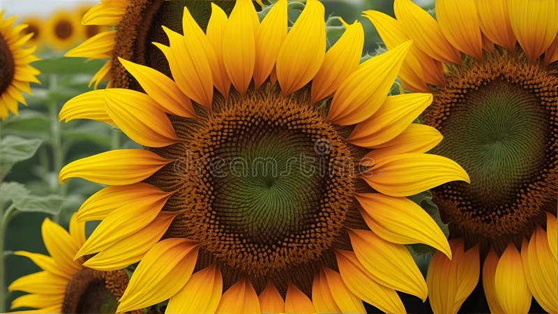 Sunflower on Horizontal Blur Background with Copy Space Stock ...