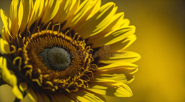 Sunflower on Horizontal Blur Background with Copy Space Stock ...