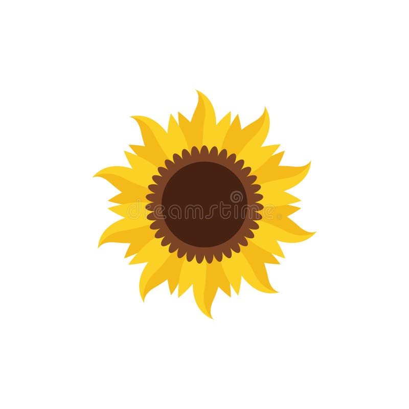 Sunflower Icon Design Template Vector Stock Illustration - Illustration ...
