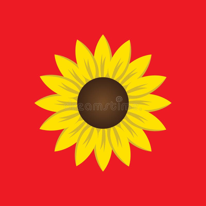 Sunflower Icon, Flat Style - Vector Illustration Stock Illustration ...