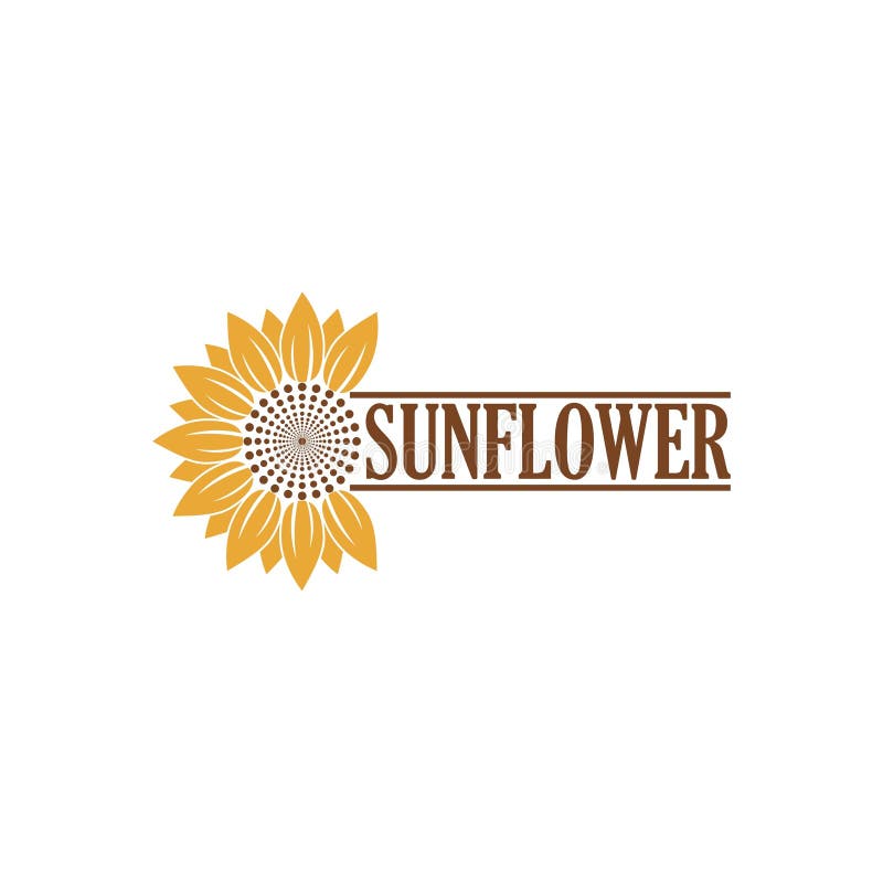 Sunflower Logo. Set Icons in Color Circle Buttons Stock Vector ...