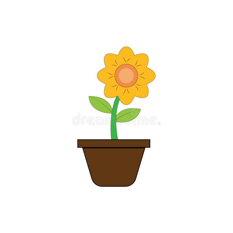 Sunflower icon logo vector stock vector. Illustration of flower - 260312363