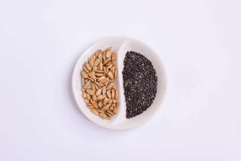 Sunflower Kernel and Black Sesame Seed Stock Image - Image of food ...