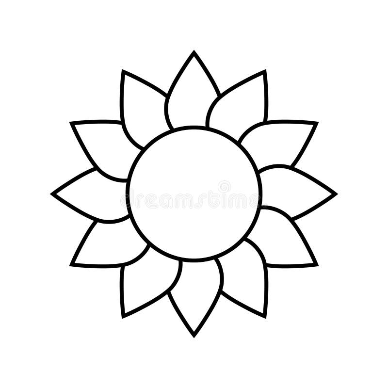 Sunflower Line Icon Concept. Sunflower Flat Vector Sign, Symbol ...