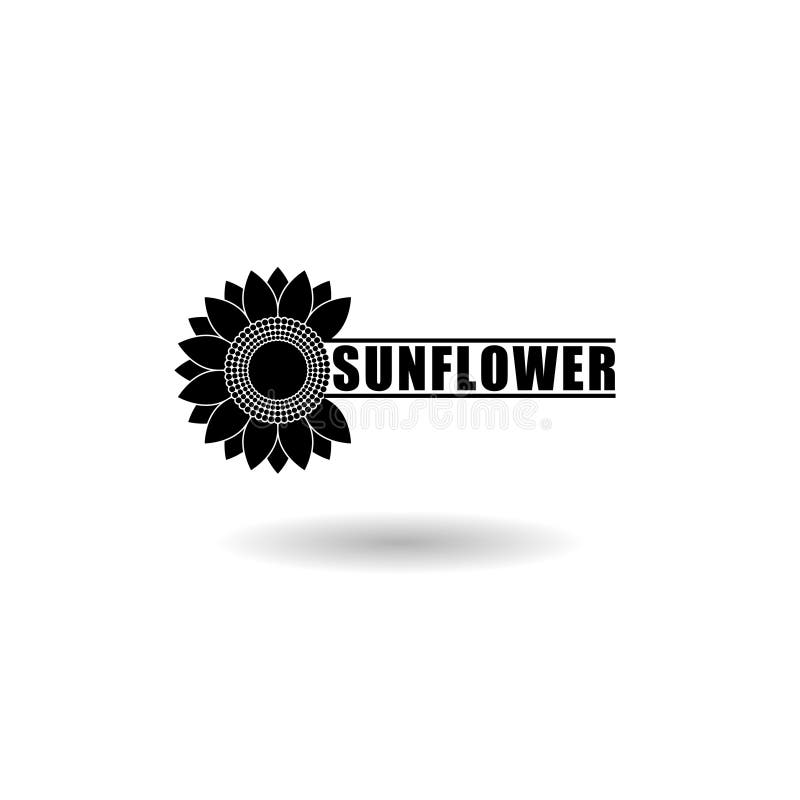 Sunflower Logo Icon with Shadow Stock Vector - Illustration of kiev ...
