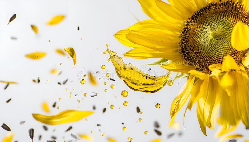 Sunflower with Falling Petals Outline Illustration. Stock Illustration ...