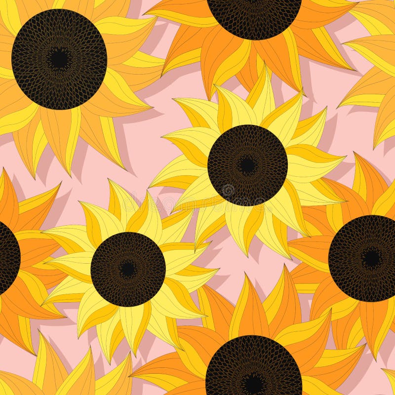 Sunflower pattern stock vector. Illustration of floral - 55007215