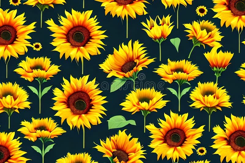 Sunflower pattern design stock illustration. Illustration of garden ...
