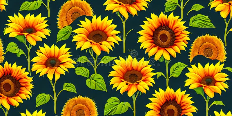 Sunflower pattern design stock illustration. Illustration of background ...