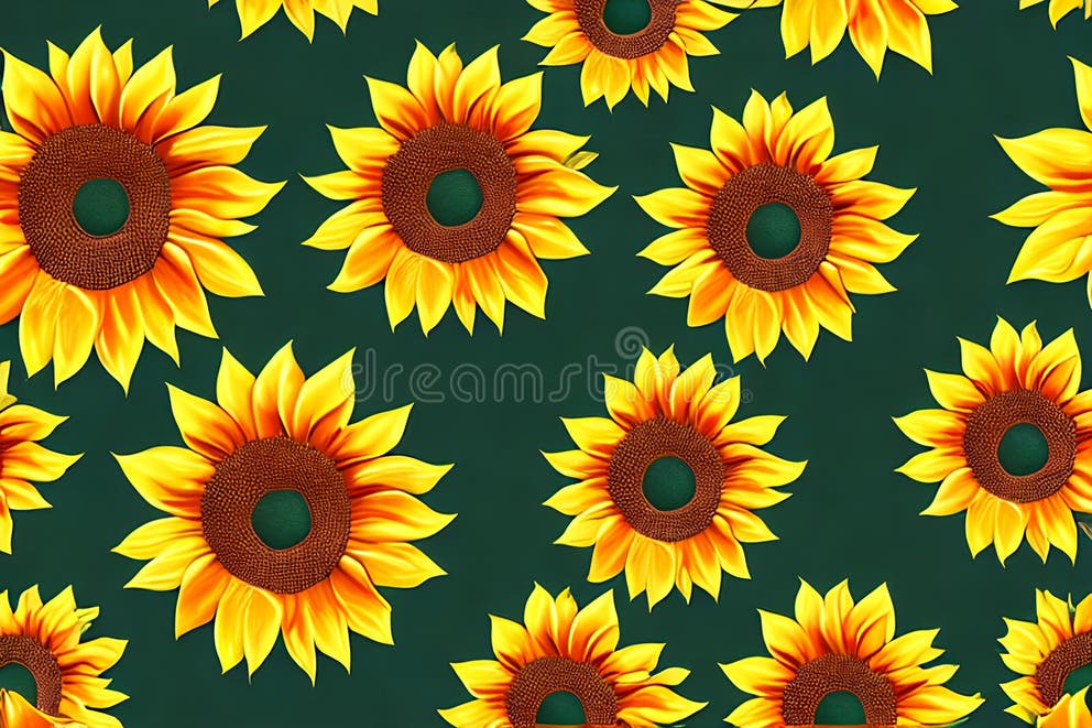 Sunflower pattern design stock illustration. Illustration of plants ...