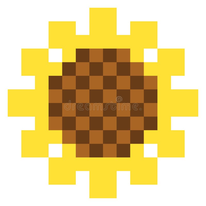 Sunflower in Pot. Pixel Art Stock Vector - Illustration of icon, mosaic ...