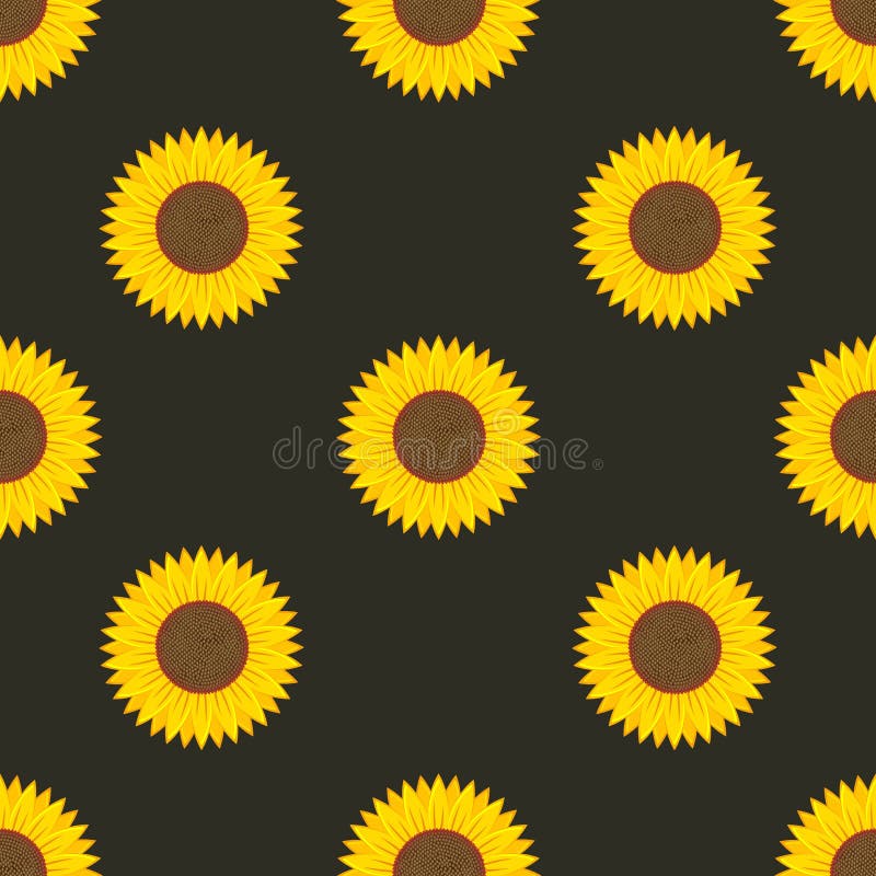Sunflower Seamless Pattern Vector Design Illustration Stock Vector ...