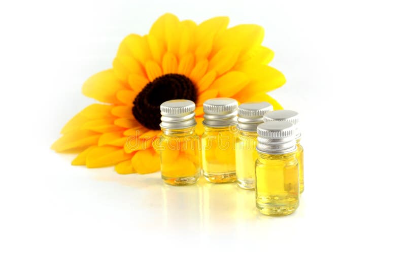 Sunflower Seed with Drop of Oil in the Bottle. Stock Photo - Image of ...