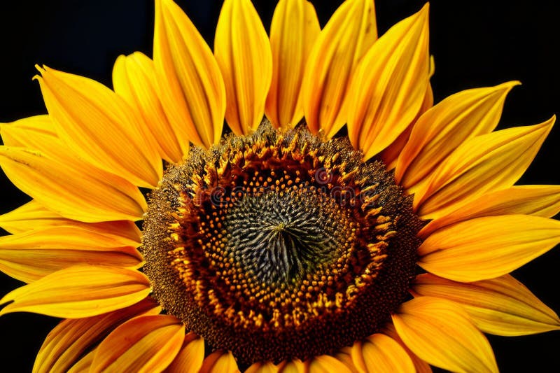 Sunflower Seed Pattern Spiraling Arrangement of Seeds in the Ce Stock ...
